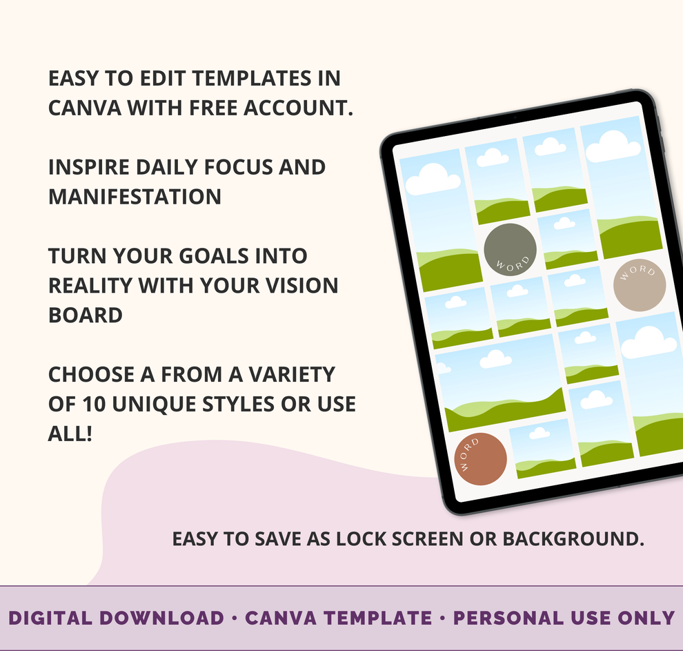 Digital Vision Board Canva Templates – Thrive In Chaos Planners